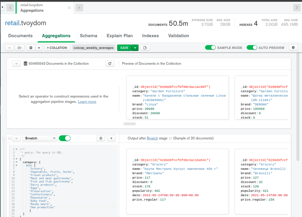 MongoDB Aggregation Match A Field With Values In A List